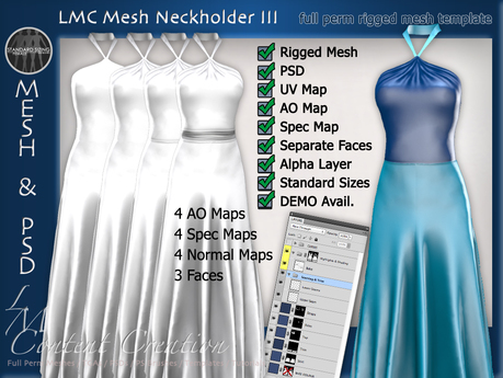 Second Life Marketplace - LMC Mesh Templates - Neckholder III - fully ...