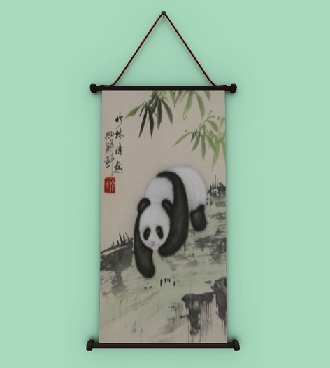 Second Life Marketplace - Oriental Wall Scroll Panda Picture decor for ...