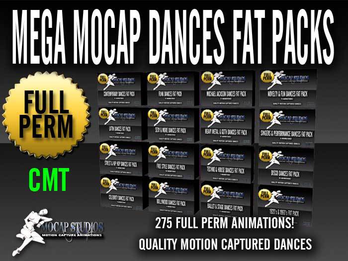 Second Life Marketplace - MoCap Studios MEGA Dances Fat Packs FULL PERM