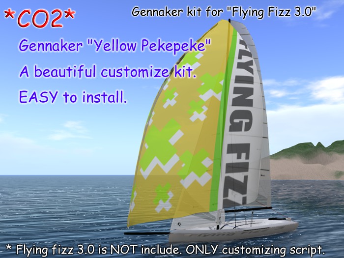 Second Life Marketplace - *CO2* Gennaker "Yellow PekePeke" for Flying Fizz