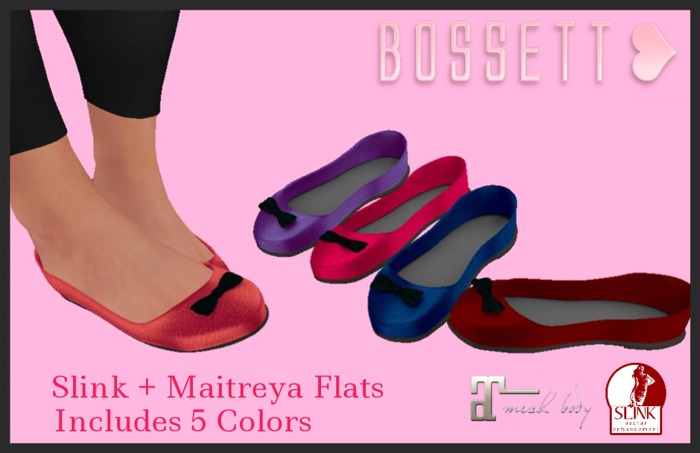 Second Life Marketplace - {Bossett} Slink + Maitreya Flats - 5 color Pack