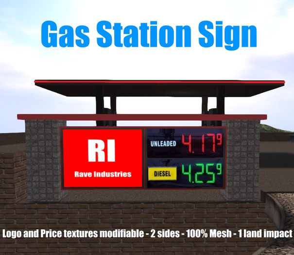 Second Life Marketplace - Gas Station Sign