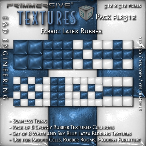 Second Life Marketplace - [FLR312] 8 Soft, Spongy Aqua Latex Textures ...
