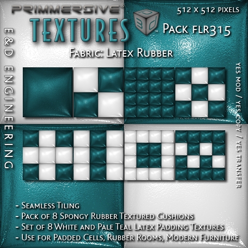 Second Life Marketplace - [FLR315] 8 Aqua Latex Textures Rubber ...