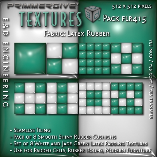 Second Life Marketplace - [FLR415] 8 Teal Latex and White Latex Cushion ...