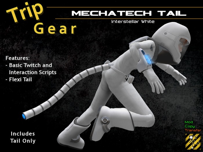 Second Life Marketplace - TripGear Mecha Tech Tail (Interstellar White)