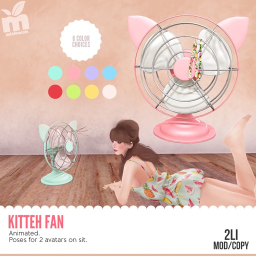 Second Life Marketplace - MishMish - Kitteh Fan (PURPLE) [Boxed]