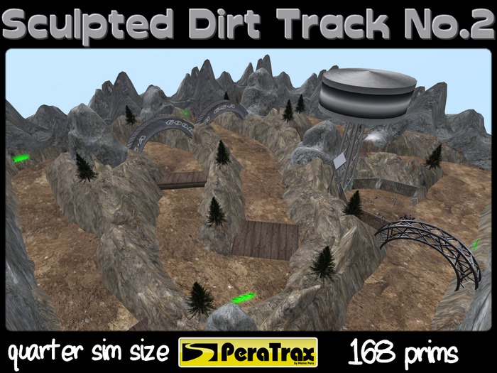 Second Life Marketplace - 1/4 SIM Skybox Raceway "Sculpted Dirt Track ...