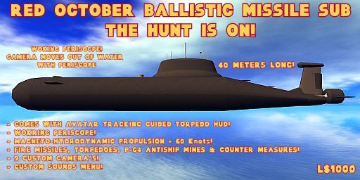 Second Life Marketplace - Red October Ballistic Missile Submarine