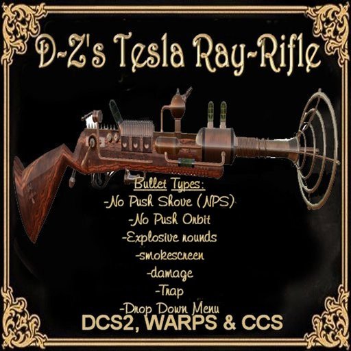 Second Life Marketplace - D-Z's Tesla Ray-Rifle (boxed) - Steampunk ...