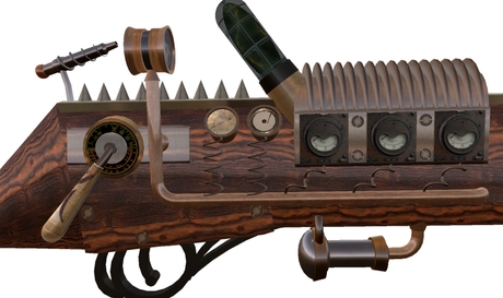 Second Life Marketplace - D-Z's Tesla Ray-Rifle (boxed) - Steampunk ...