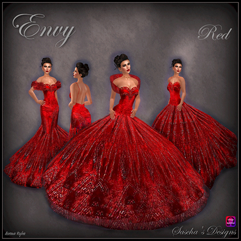Second Life Marketplace - SAS - Envy Red Gown (+ Omega Appliers)