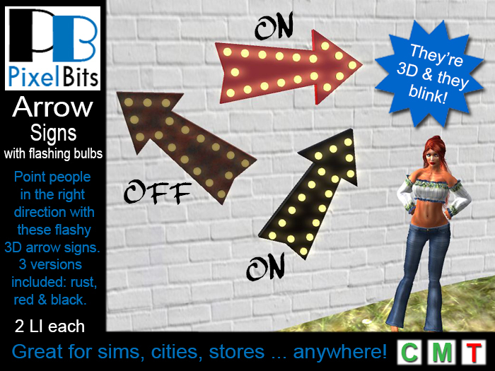 Second Life Marketplace - PB - Arrow signs with flashing bulbs. Make a ...