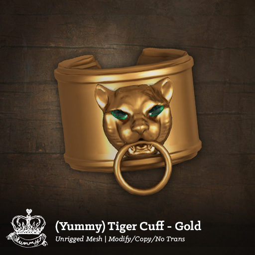 Second Life Marketplace - (Yummy) Tiger Cuff - Gold