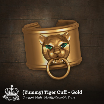Second Life Marketplace - (Yummy) Tiger Cuff - Gold