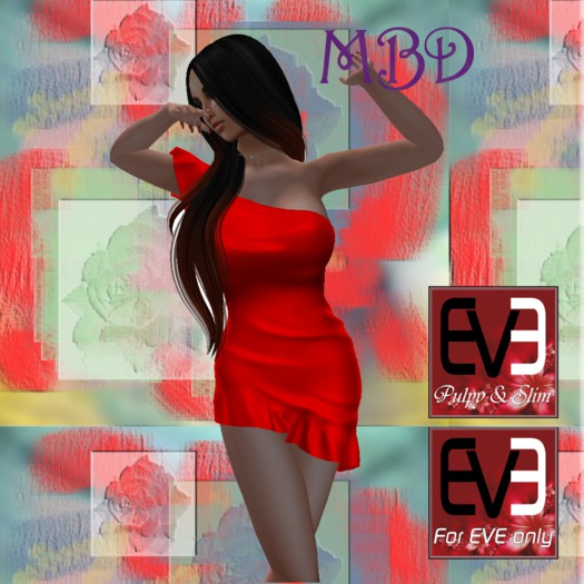 Second Life Marketplace - Only for EVE avatars red mini dress Puply & Slim