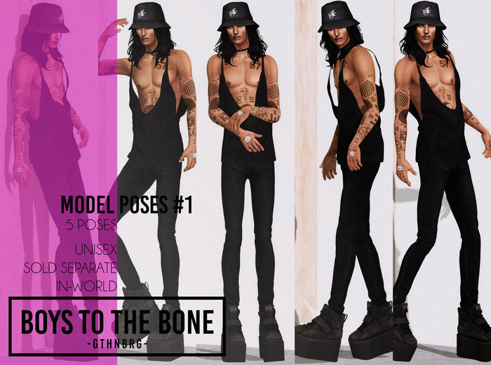 Second Life Marketplace - BOYS TO THE BONE - model poses #1