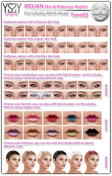 Second Life Marketplace - *YS&YS* Melian Skin Applier for Lelutka Heads ...