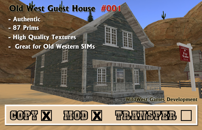 Second Life Marketplace - Old Western Guest House