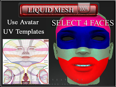 Second Life Marketplace - T-3D Creations [ LQ Mesh - HEAD 005 ] LIQUID ...