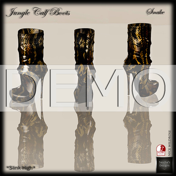 Second Life Marketplace - SAS - DEMO Jungle Calf Boots (Slink High)