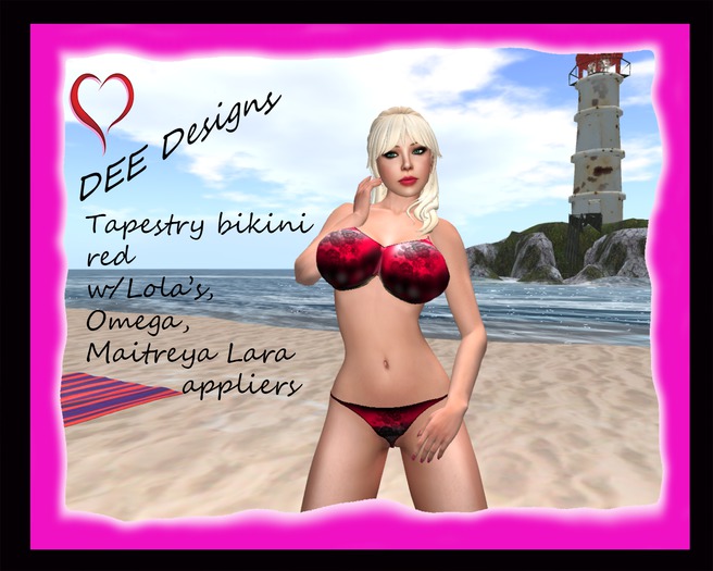 Second Life Marketplace - DEE Designs tapestry bikini red * PROMO