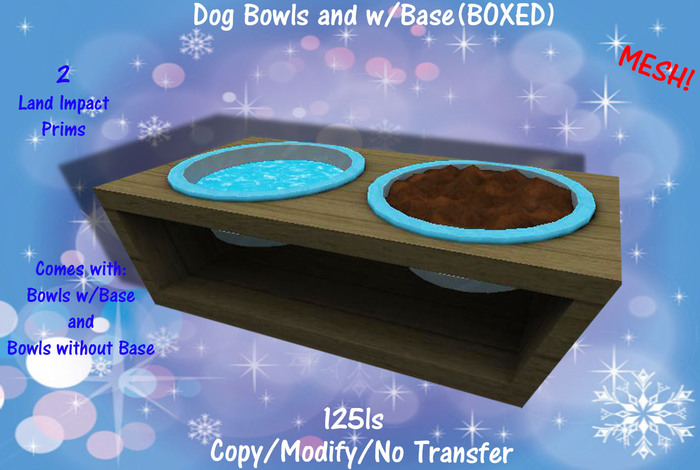 Second Life Marketplace - Dog Bowls and w/Base(BOXED)