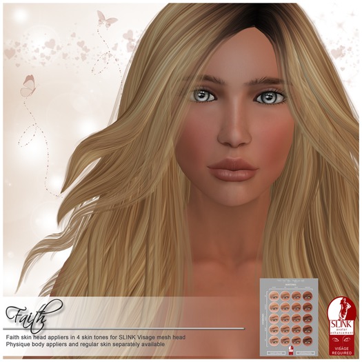 Second Life Marketplace - Faith skin, SLINK Visage mesh head appliers ...