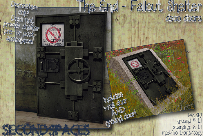 Second Life Marketplace - Second Spaces - The End - Fallout Shelter ...