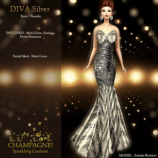 Second Life Marketplace - (C)DIVA Silver By CHAMPAGNE!sparkling couture