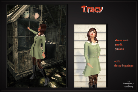 Second Life Marketplace - LUZ - Tracy coat dress green - vendor