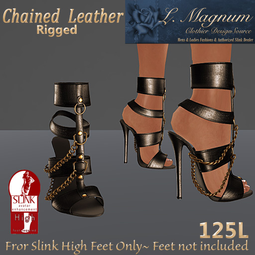Second Life Marketplace - LMagnum Chained Leather Slink High Shoes ...