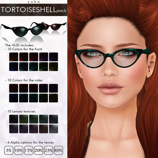 Second Life Marketplace Yuko Pointy Sunglasses Tortoiseshell 0721