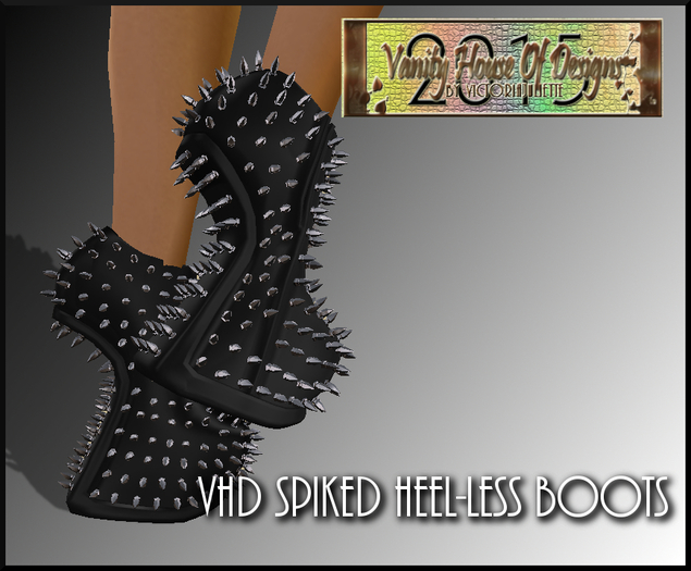 Second Life Marketplace - VHD Spiked Heel-less Boots BLACK (boxed)