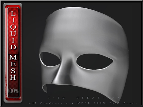 Second Life Marketplace - T-3D Creations [ LQ Mesh - Mask 015 ] LIQUID ...