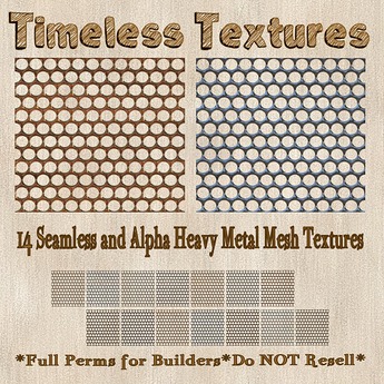 Second Life Marketplace - 14 Seamless and Alpha Heavy Metal Mesh ...