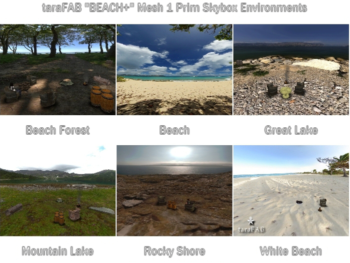 Second Life Marketplace - BEACH+ Skybox FATPACK (9 SCENES) Mesh 1 Prim ...