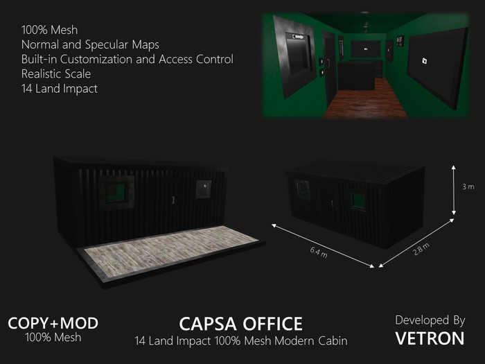 Second Life Marketplace - [Vetron] Capsa Office