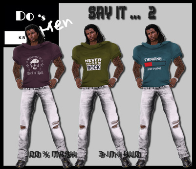 Second Life Marketplace - .:Do's Men:. Say it ... 2 (VMM)