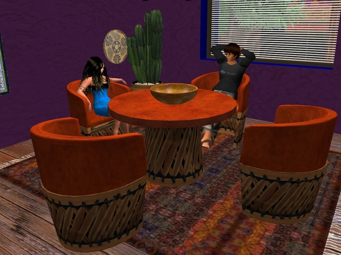 Second Life Marketplace - Mexican Equipale Dining Set