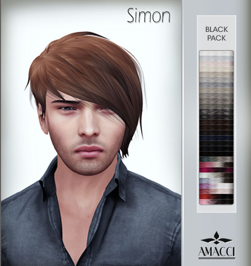 Second Life Marketplace - Amacci Hair - Simon - Black Pack