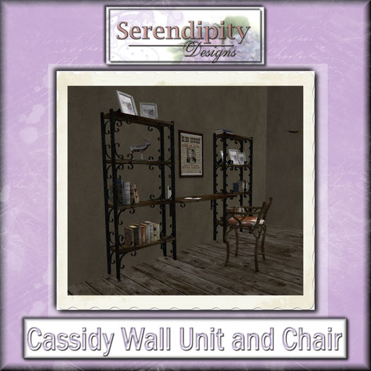 Second Life Marketplace - Serendipity Designs - Cassidy Wall Unit w Chair