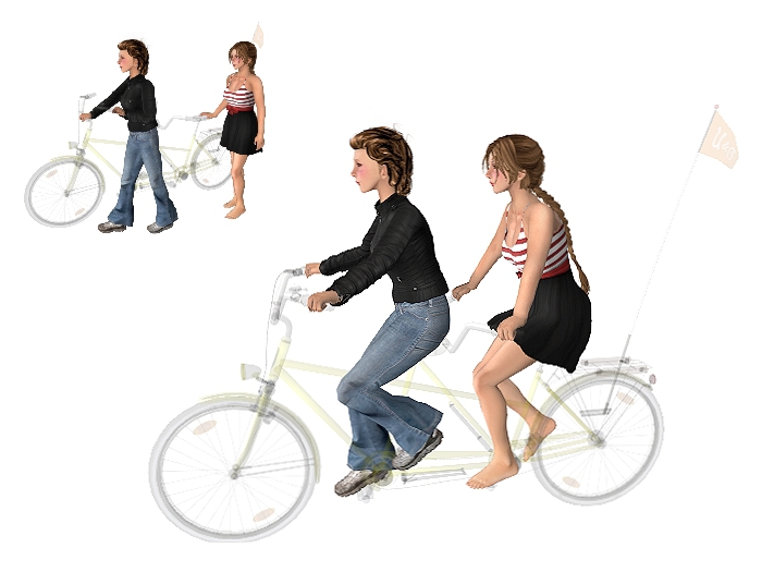 Second Life Marketplace - Tandem animations - riding bicycle - wheeling ...