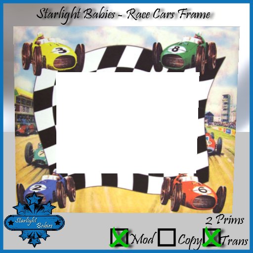 Second Life Marketplace - Race Cars Picture Frame