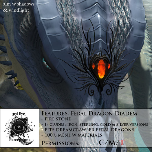 Second Life Marketplace - Feral Dragon Diadem Set ( Firestone ) NON ...