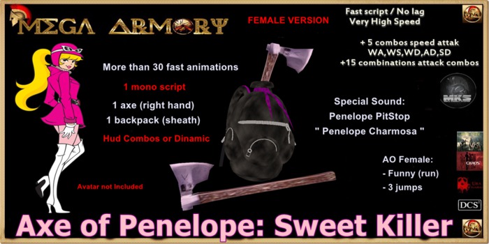 Second Life Marketplace - Axe of Penelope: Sweet Killer 1.0 >BOX