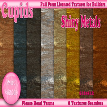 Second Life Marketplace - *Cupids Textures * 8 SEAMLESS SHINY METALS