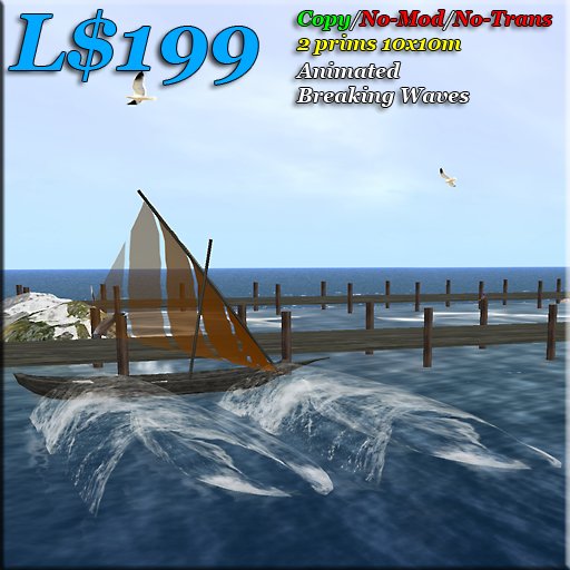 Second Life Marketplace - Breaking Waves 01. Sculpted waves. Animated ...