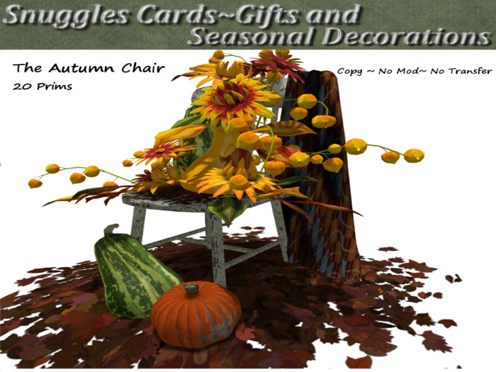 Second Life Marketplace - The Autumn Chair By Snuggles, Fall / Autumn ...