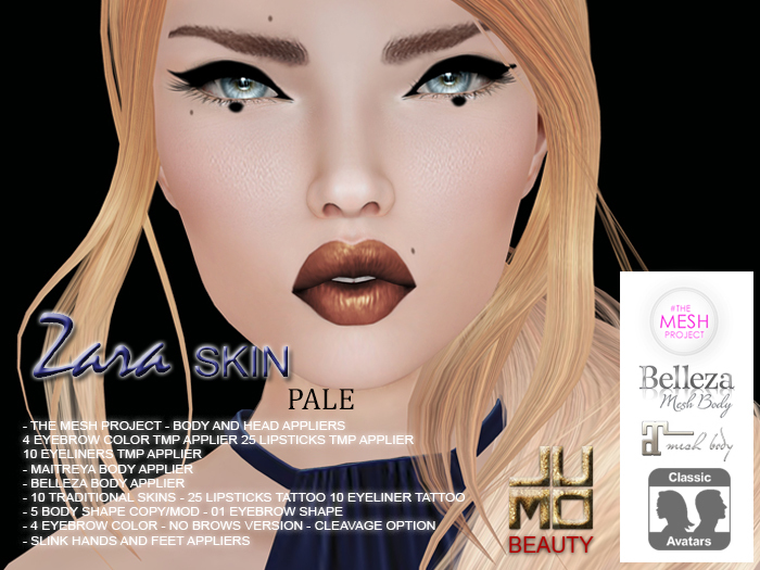 Second Life Marketplace - .:JUMO:. Zara Skin Pale - TMP Maitreya Belleza